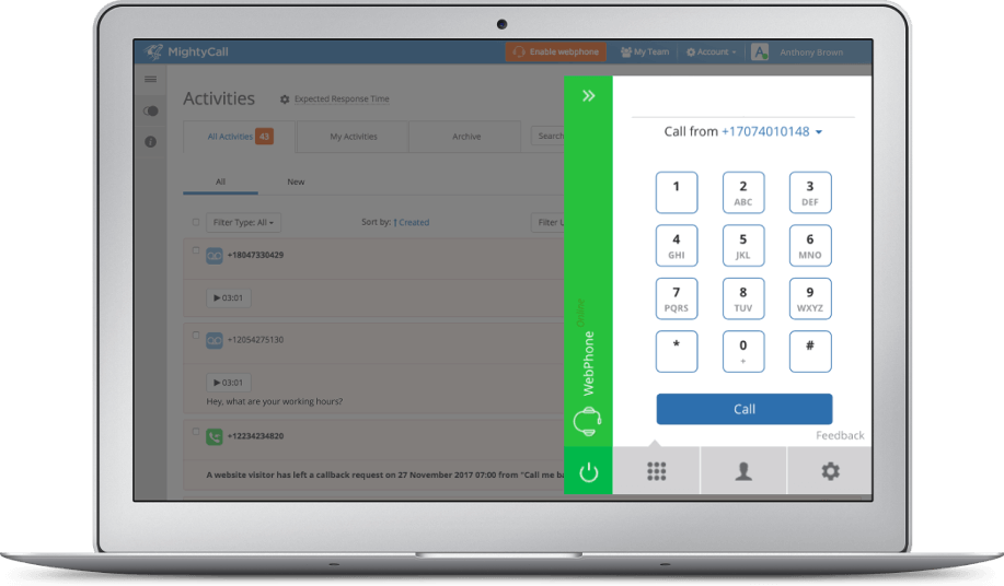 Webphone is a Virtual Phone System Feature | MightyCall